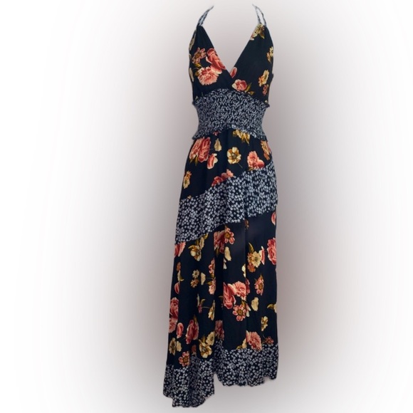 easel | Dresses | Easel Bohemian Big Twirl Skirt W Low Drop Smocked ...